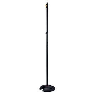 Hercules MS201B Grip H Base Microphone Stand W/EZ Mic Clip, Black