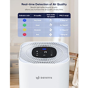 Dayette Air Purifiers for Pets Large Room Up to 2200 Ft² with Air Quality Monitor,Auto Mode and Sleep Mode, HEPA Filter Captures Pet Allergies, Smoke, Dust, Pollen, AP301 Pet