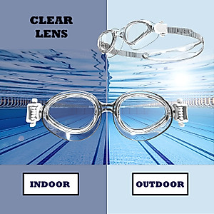 Whale Unisex-Adult Swim Goggles,Anti-Fog Swimming Goggles No Leaking for Men Women Youth, Clear Frame/Clear Lens