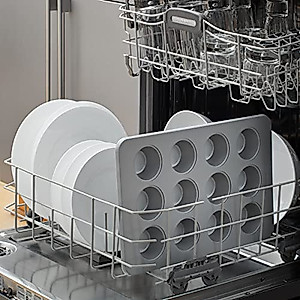 KitchenAid Nonstick Aluminized Steel Muffin Pan, 12-Cup, Silver