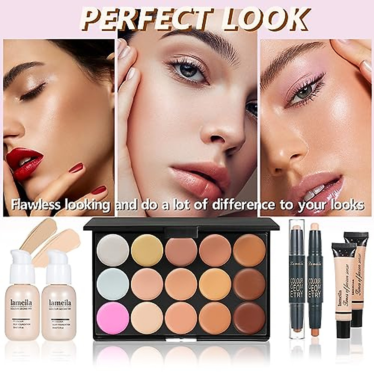 Makeup Kit Makeup Kit for Women Full Kit Makeup Sets for Teens Girls Makeup Gift Set for Women 20 Color Eyeshadow Palette Lip Gloss Foundation Concealer Makeup Powder