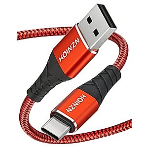 USB C Cable 6 ft [2 Pack],USB-A to USB-C Fast Charging Durable Nylon Braided Type C Cord Compatible with Samsung Galaxy S10 S9 S8 S20 A73 A51,Note 10 9 8 Android Cell Phone USB C Charger Cable Red