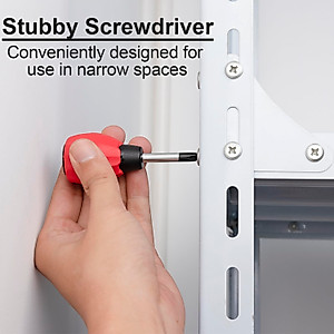 KURUI Magnetic Screwdriver Set, 6-Piece Screw Drivers Tool Set 3 Phillips and 3 Flat Head, Standard Screw Driver and Stubby Screwdriver Have Professional Cushion Grip