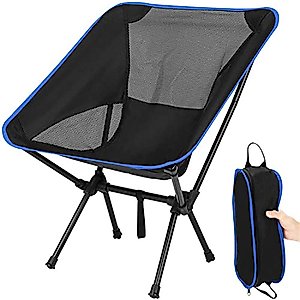 Tmshx Portable Folding Camping Chair, Lightweight and Compact Outdoor Chair, Suitable for Outdoor Activities, Hiking, Camping, Picnic Camping Chair with Portable Storage Bag