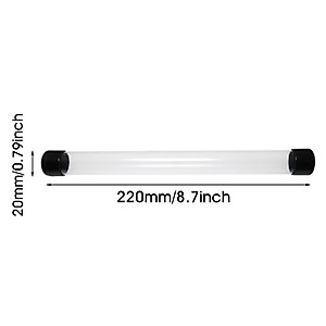 Clear Storage Tube DZS ELEC 2PCS 20 x 220 mm /0.79 x 8.7 inch Small Plastic Round Tubing with Black Caps for Bead Containers, Craft, DIY, Empty Storage Tube