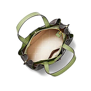 Michael Kors Emilia Lg Triple Compartment Signature Brown Mk Light Sage