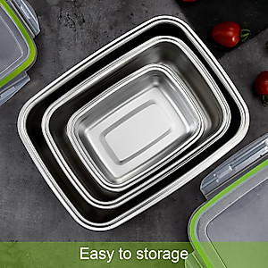 UPTRUST Stainless Stainless Steel Food Storage Containers | Leak Proof & Airtight Lids | Set of 5 Containers BPA Free that are Dishwasher & Freezer Safe, Green