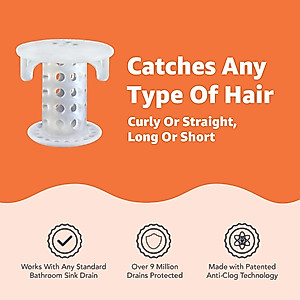 SinkShroom SSCLE988 The Revolutionary Sink Drain Protector Hair Catcher/Strainer/Snare, Clear