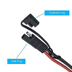 COMeap Solar Panel Plug to SAE Adapter 10AWG Cable with SAE Polarity Reverse Adapter for RV Solar Panel Battery 2ft(62cm)