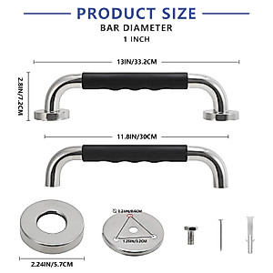 Misounda Shower Garb Bars,12 inches Grab Bars for Bathtubs Showers,Stainless Steel Bathroom Grab Bars,Toilet Handle,Bathtub Handle,Handicap Grab Bars,Shower Safety Grab Bar for Seniors Elderly Kids