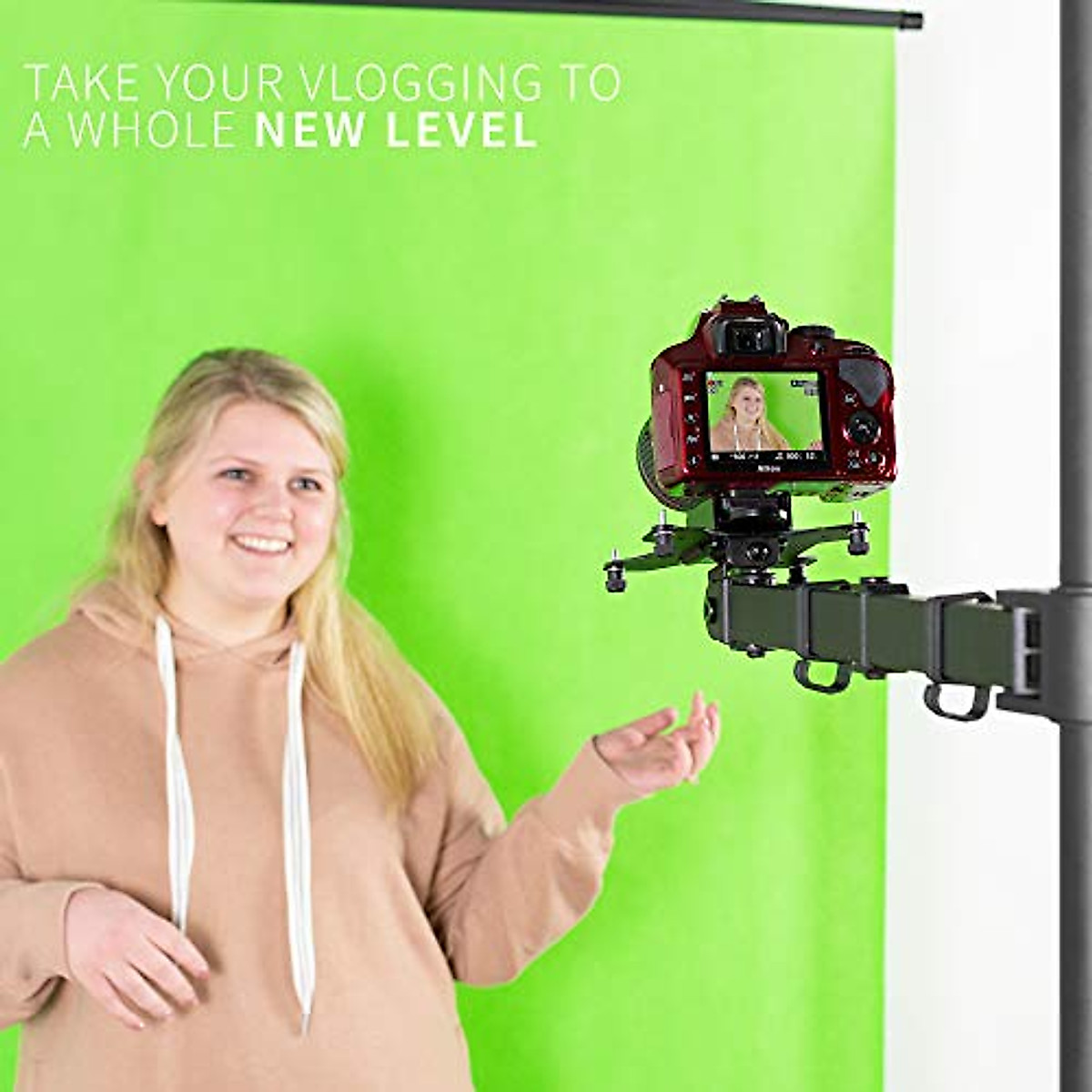 VIVO Universal VESA Adapter Bracket Kit for DSLR Cameras/Camcorders, 1/4 inch Mount, Photo and Video Shooting, Attaches to Monitor Stands for Overhead Placement, 75x75mm and 100x100mm, MOUNT-V00CAM