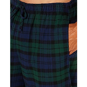 Amazon Essentials Men's Flannel Pajama Pant (Available in Big & Tall), Dark Green Navy Blackwatch Plaid, Large