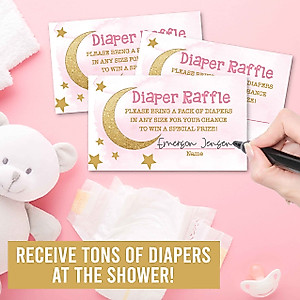 Hadley Designs 25 Baby Shower Diaper Raffle Tickets For Baby Shower Girl-Twinkle Twinkle Little Star Baby Shower Games For Girls, Diaper Raffle Cards, Baby Raffle Tickets, Baby Shower Invitation