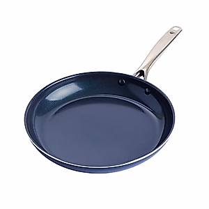 Blue Diamond Cookware Diamond Infused Ceramic Nonstick 12" Frying Pan Skillet, Induction, PFAS-Free, Dishwasher Safe, Oven Safe, Blue