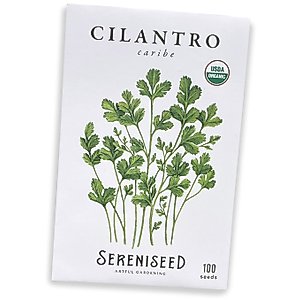 Sereniseed Certified Organic Cilantro Seeds (100 Seeds) – 100% Non GMO, Open Pollinated – Grow Guide