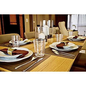 KLIFA- RIPPLE- 16 ounce, Set of 6, Acrylic Tumbler Drinking Glasses Cups, BPA-Free, Stackable Plastic Drinkware, Dishwasher Safe, Clear