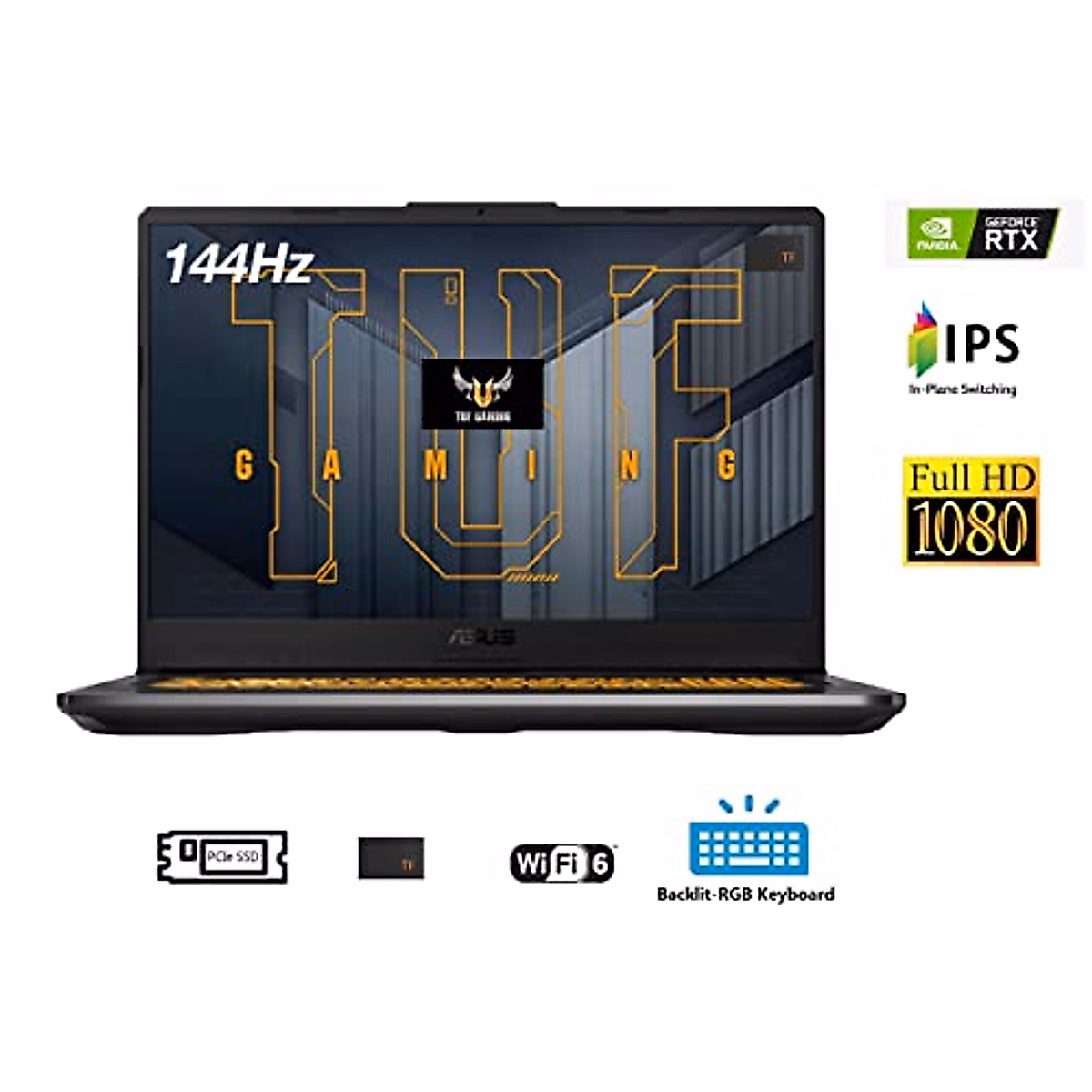 ASUS 2022 New TUF High-Performance Gaming Laptop: 17.3" FHD 144Hz IPS Display, Intel Gaming H Core i5-11260H, 8GB RAM, 512GB NVMe SSD, 4GB GeForce RTX3050, WiFi-6, Backlit-KYB, DTS Audio, Win10H, T.F