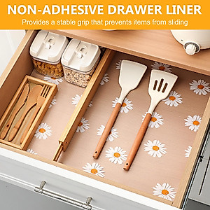 INNOLITES Drawer and Shelf Liner, Non Adhesive Waterproof Kitchen Cabinet Liner, Non Slip EVA Shelf Liner for Kitchen Cabinet, Drawers, Shelves, Pantry, Dresser, 17.5" × 78.7"