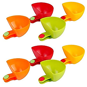Dip Clip Bowl Plate Holder -8pcs Color Plastic Dish Chip And Dip Serving Set For Spice Tomato Sauce Salt Veggie Vinegar Ketchup Chips - Chip Clips Holders Cup Paper Plate Holder Condiment Cups Dipping