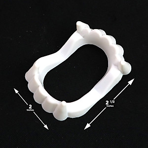 Skeleteen White Teeth Vampire Fangs - Sharp Dracula Monster Teeth for Halloween, Party Favors and Supplies - 12 Pack