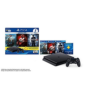 PlayStation 4 Slim (1TB) PS4 Hits Console Bundle includes God Of War, GT Sport, Uncharted 4 (Import Version)