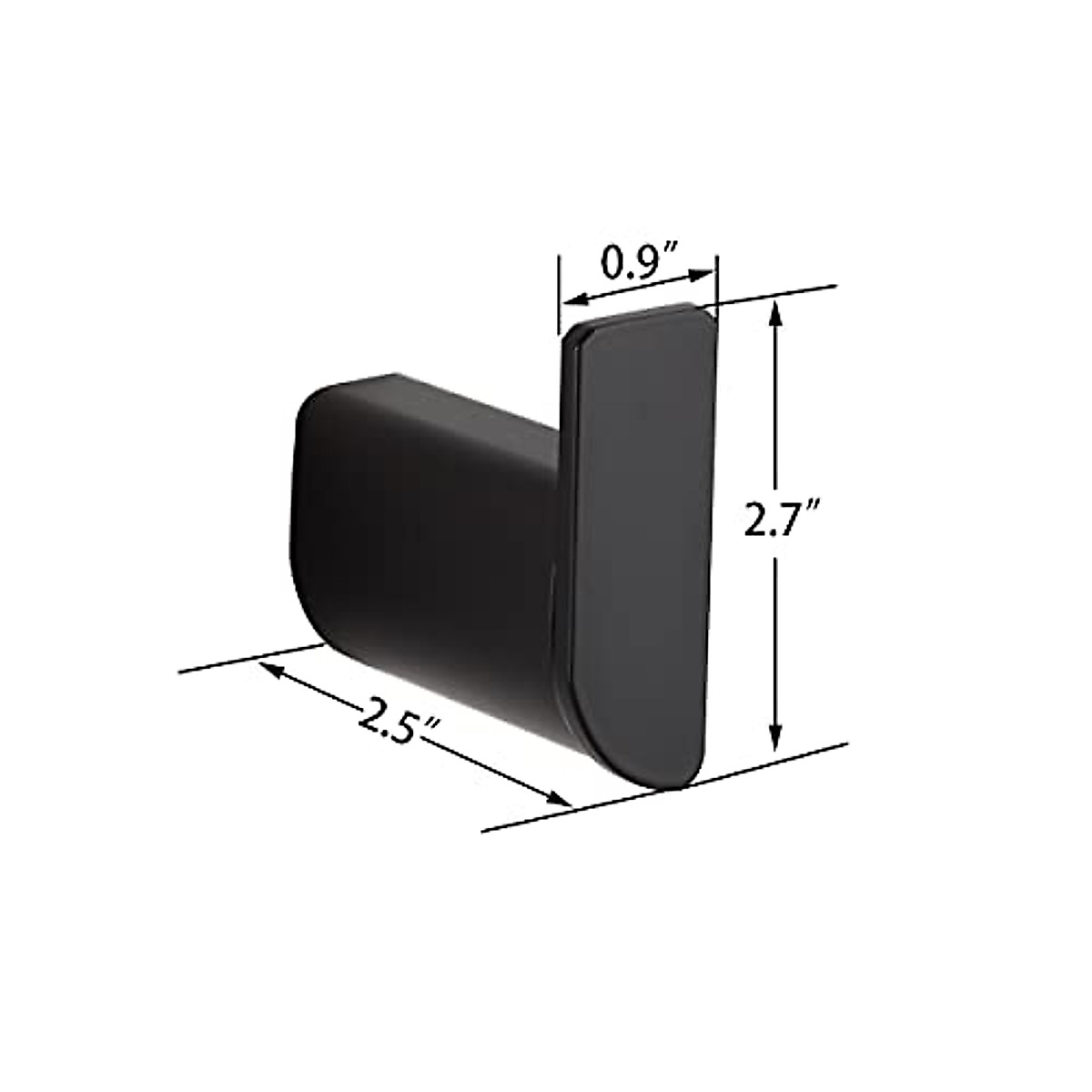 LUXJOY Bathroom Towel Hook Black, SUS304 Stainless Steel Robe Coat and Clothes Hook, Heavy Duty Waterproof Wall Hook for Bathroom & Kitchen, Wall Mounted Matte Black