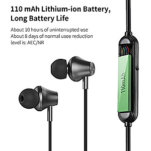 ZAQE Bluetooth Neckband Headphones, Noise Cancelling Wireless Headset with Magnetic, Freely Foldable & Lightweight Build, IPX5 Waterproof Earphones for Running Sports Workout, Black