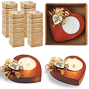 Otuuz Wedding Candle Bulk Bridal Shower Candles Rustic Wedding Favors for Guests Bulk Wedding Gifts Candles for Anniversary,Engagement, Party Favors Decor(Deep Wood Color, 50 Pcs)