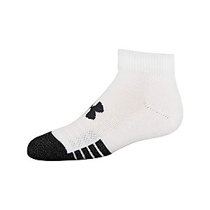 Under Armour Unisex-Child Performance Tech Low Cut Socks, Multipairs , White (6-Pairs) , Small