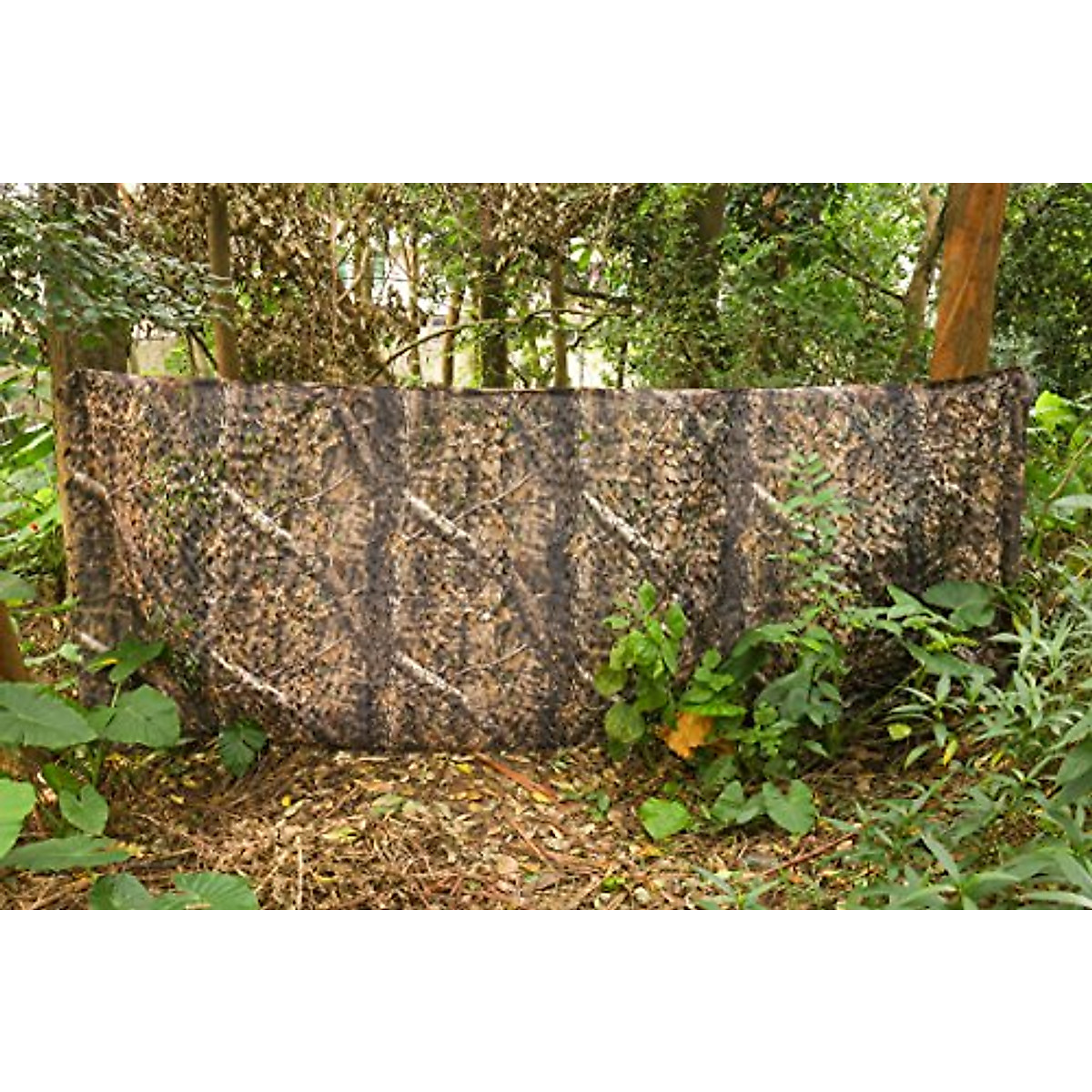 AUSCAMOTEK 300D Camo Net Camouflage Netting Blinds Material for Hunting Accessories Ground Portable Blind Tree Stand Chair Brown 5x10 Feet