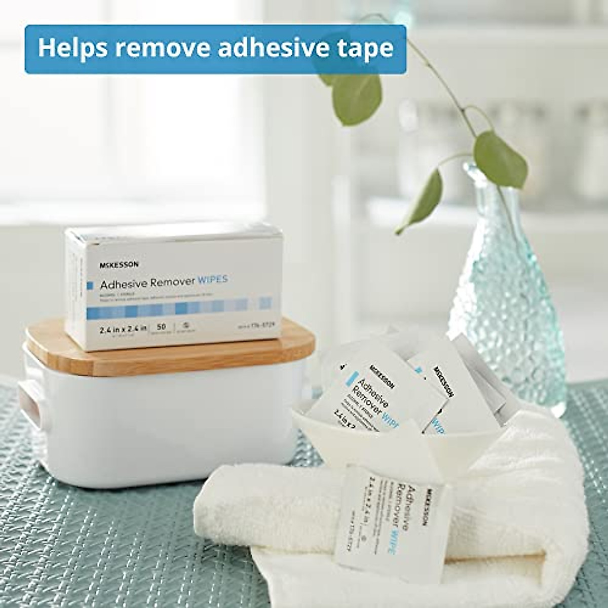 McKesson Adhesive Remover Wipes, Sterile, Individual Packet, 50 Wipes