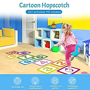 Haokaini 10 Number Lattice Floor Sticker Wall Decals Funny Number Hopscotch Game Wall Sticker for Baby Room Bedroom Classroom Ground Corridor Nursery