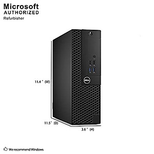 Dell Optiplex 3050 SFF Desktop Computer PC, Intel Quad Core i5-6500 up to 3.6GHz, 16GB DDR4, 256GB SSD, WiFi, 4K Support, DP, HDMI,Windows 10 Pro 64 Bit English/Spanish/French(Renewed)