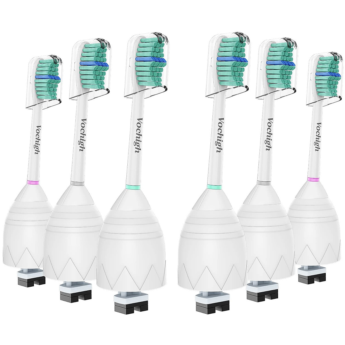 Vochigh Replacement Toothbrush Heads Compatible with Philips-Sonicare: fits e-Series HX7022 CleanCare & Xtreme Screw-on Electric Brush Handles, 6 Pack