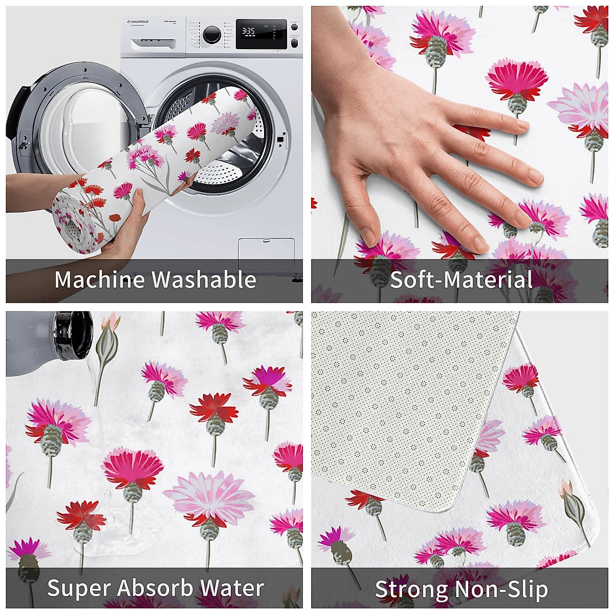 Yellow and Grey Oil Painting Texture Indoor Doormat Bath Rugs Non Slip, Washable Cover Floor Rug Absorbent Carpets Floor Mat Home Decor for Kitchen Bedroom Modern Contemporary Abstract Art (16x24)