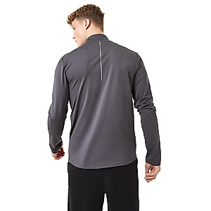 Everlast Men's Sports Shirts 1/4 Zip Long Sleeve Fleece Running Workout Pullover Tops Sweatshirt (US, Alpha, Large, Regular, Regular, Gry)