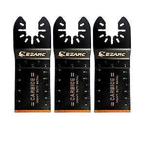 EZARC Oscillating Saw Blades, Carbide Multitool Blades Heary Duty for Hard Material, Metal, Nails. Bolts. Screws, 3-Pack