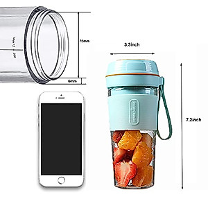 NB Portable Blender USB Rechargeable,Mini Blender For Shake and Smoothies,Travel Blender Portable Juicer, Made with BPA-Free Material,10 oz（Blue）
