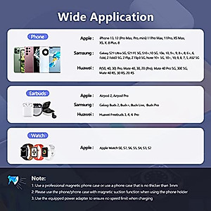 Wireless Charger 3 in 1,Magnetic Foldable 3 in 1 Charging Station,Fast Wireless Charging Dock,Compatible with iPhone 14/Pro/Max/Plus/13/12 Series,AirPods 3/2/Pro,iWatch(with Adapter)