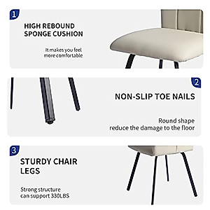 ZckyCine Dining Room Table Set 6-8 Person Kitchen Table and Chairs Modern Extendable Dining Table with 8 Leather Upholstered Dining Chairs (1 Table + 8 Beige Chairs)