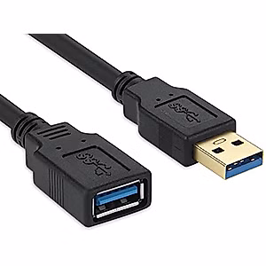 WestCowboy USB 3.0 Extension Cable 15FT, SuperSpeed USB3.0 Extender Cord A Male to A Female for Paystation, Xbox, Hard Drive, USB Flash Drive, Mouse,Keyboard, Card Reader, etc(Black) (15FT)