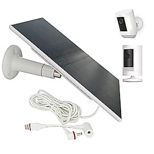 Ring Camera Solar Panel, Solar Battery Charger Compatible with Ring Spotlight Cam Plus/Pro (Battery)&Ring Stick Up Cam Battery and All Type C/ DC3.5 Plug Cameras, 6V 4 W Fast Charging (1Pack)