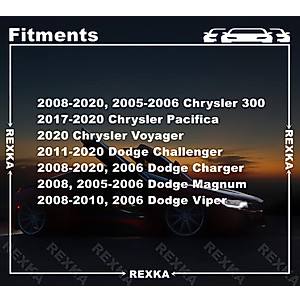 Rexka 15pcs Door Interior Trim Panel Retainer Door Window Molding Clip Rivets Black Nylon for Chrysler WX68DX9AA 0WX68BD1AA Chrysler 300m Dodge Challenger Charger Magnum