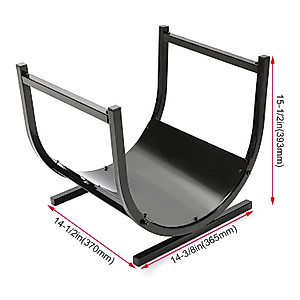 HECASA 17 Inches Indoor/Outdoor Firewood Log Rack Holding Storage Bracket Small Fireside Log Storage Decorative Wood Holder Duty Steel