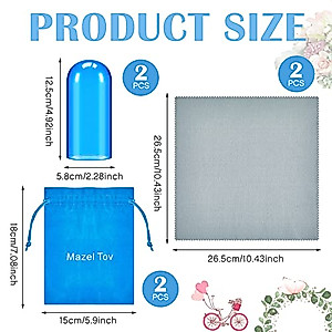 Suclain Jewish Style Wedding Chuppah Breaking Glass Blue Color Glass Vessel Wedding Engagement Gift with Drawstring Bag for Jewish Style Wedding (1 Pcs)