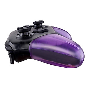 eXtremeRate Clear Atomic Purple Replacement Handle Grips for Nintendo Switch Pro Controller, DIY Hand Grip Shell for Nintendo Switch Pro - Controller NOT Included