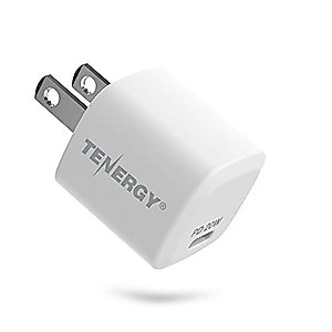 Tenergy USB-C Charger with PD 20W, Fast Charging iPhone 12/12 Mini / 12 Pro / 12 Pro Max / 11, Galaxy, Pixel 4/3, iPad Pro (Cable not Included)