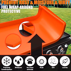 Silicone Griddle Mat with Grease Cup Liners for Blackstone 28" Griddle, High-Wall & Full-All-Encompassing Heavy Duty Food Grade Silicone Grill Buddy Mat, Protecttion Griddle from Dirt & Rust (Orange)