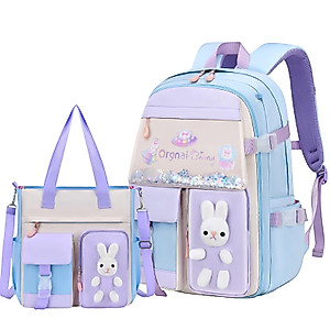 Kawaii Backpack for School Girls Bunny Backpack Kids Casual Bookbag Cute Outdoor Daypack