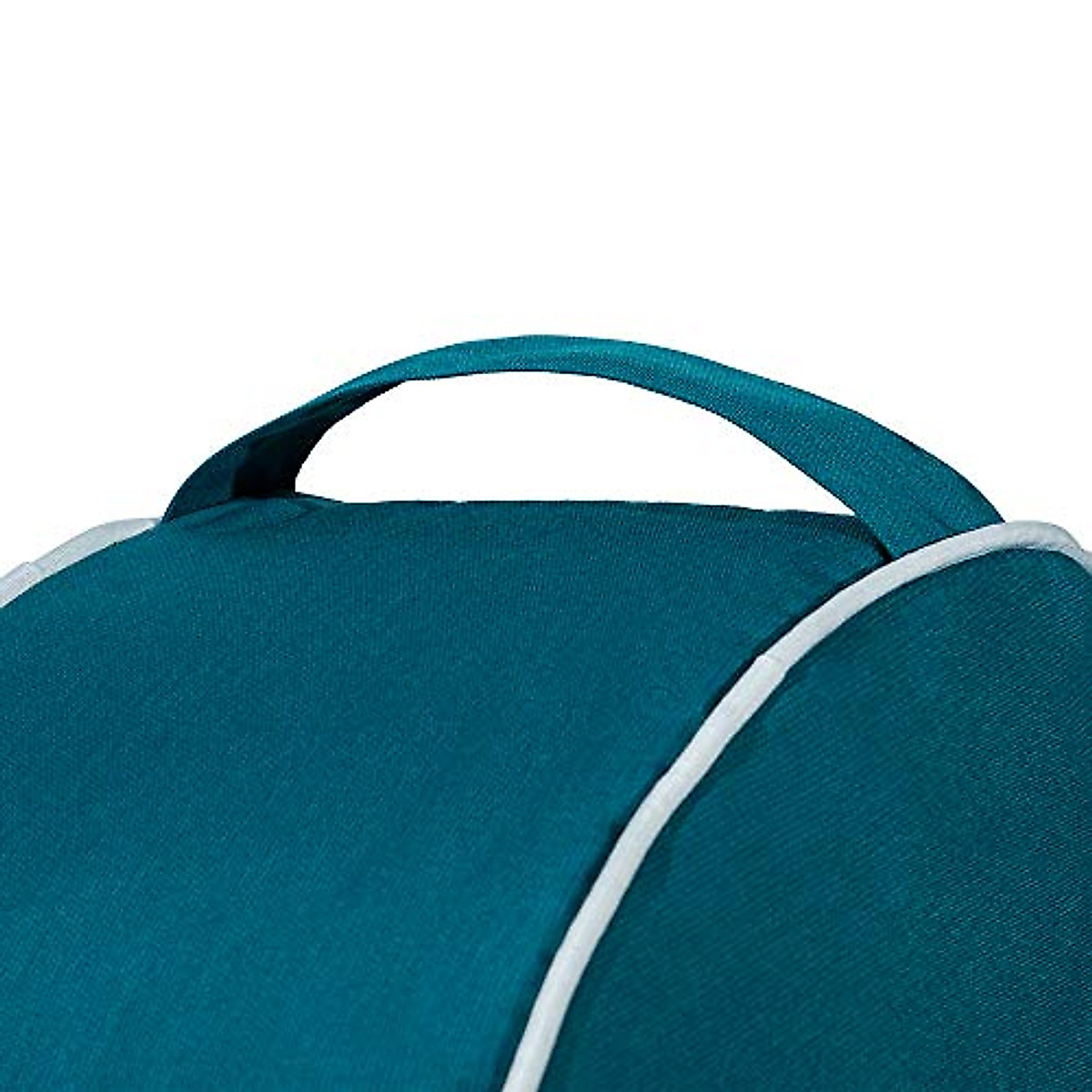 QILLOWAY Indoor/Outdoor Inflatable Stool,Round Ottoman,All Weather Foot Rest for Kids or Adults, Camping or Home (Peacock Blue)